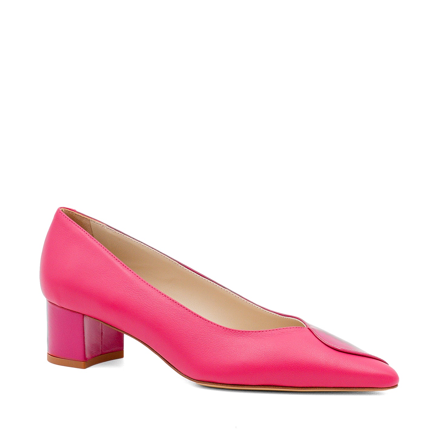 Paglietta Heel Fuxia Italian Block Heel Pumps | Amalfi by Rangoni ...
